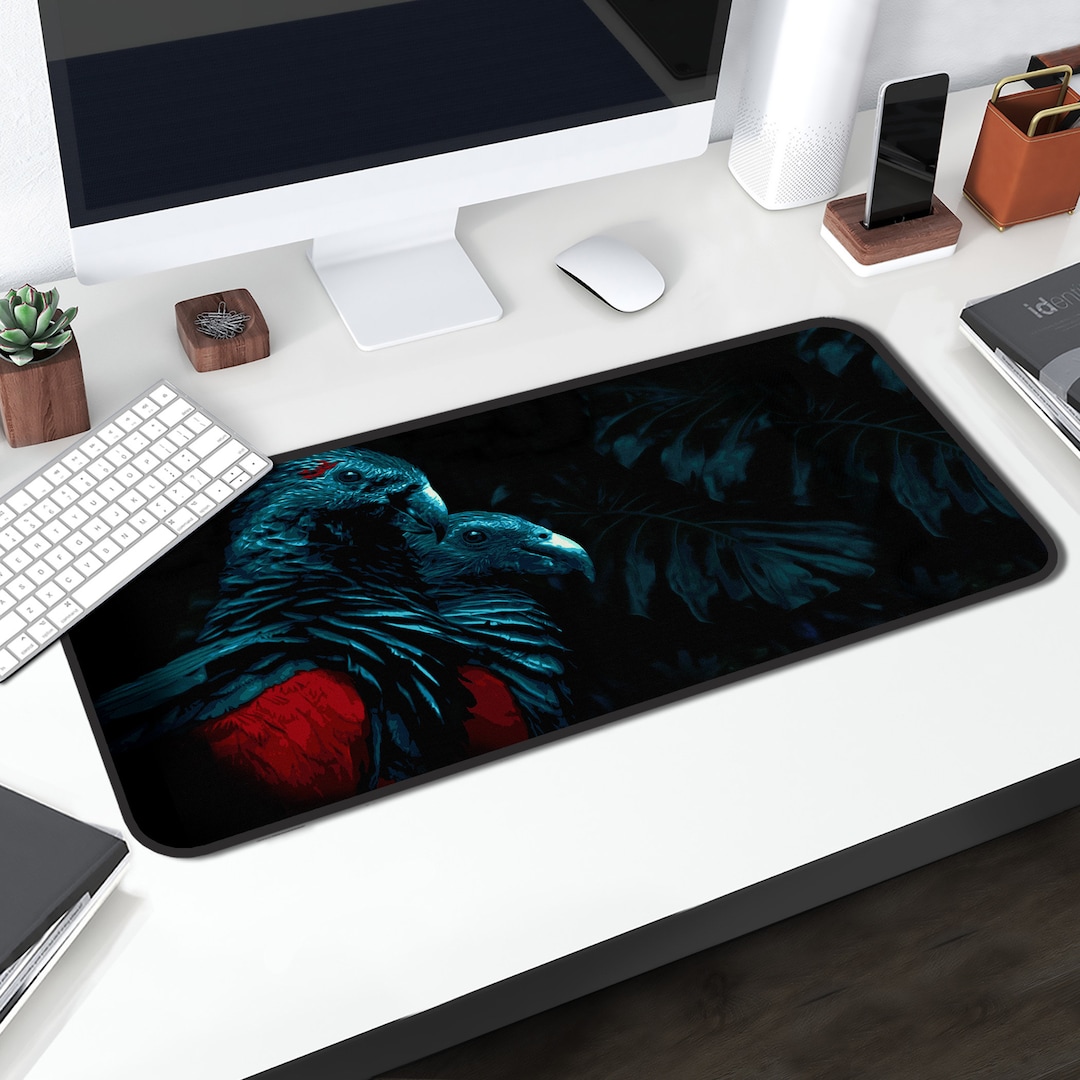 Gothic Large Deskmat Mouse Pad, Dracula Parrot Dark Academia Large Desk ...