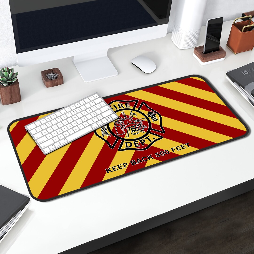 Firefighter Large Deskmat Mouse Pad, Firefighter Gift Large Mousepad ...
