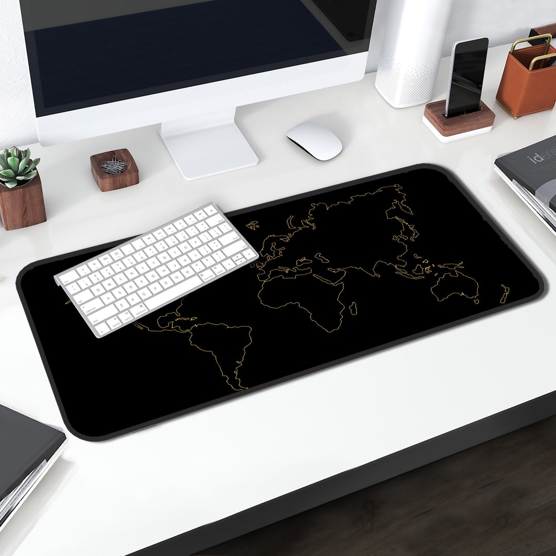 World Map Deskmat Mouse Pad, Minimalist Deskmat, College Dorm Decor ...