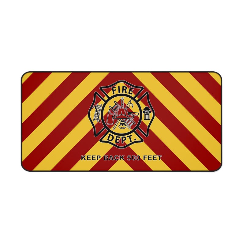 Custom Fire Department Desk Mat - Firefighter Gift, Office Decor ...