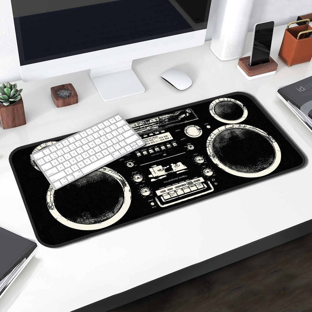 Music Deskmat Mouse Pad Retro Mousepad Desk Mat, Boombox Desk Mat ...