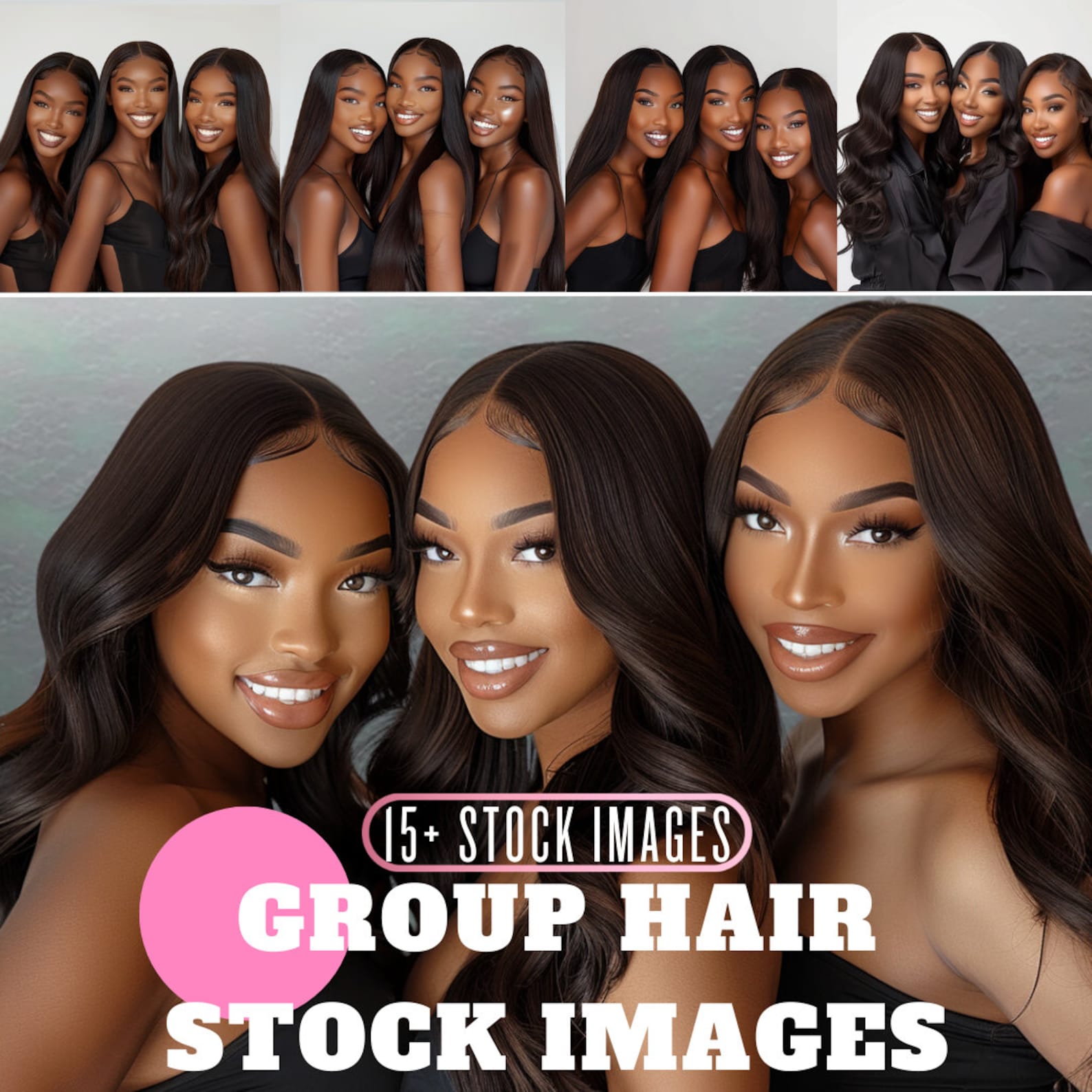 African American Women Stock Images | Group Virgin Hair Photoshoot ...