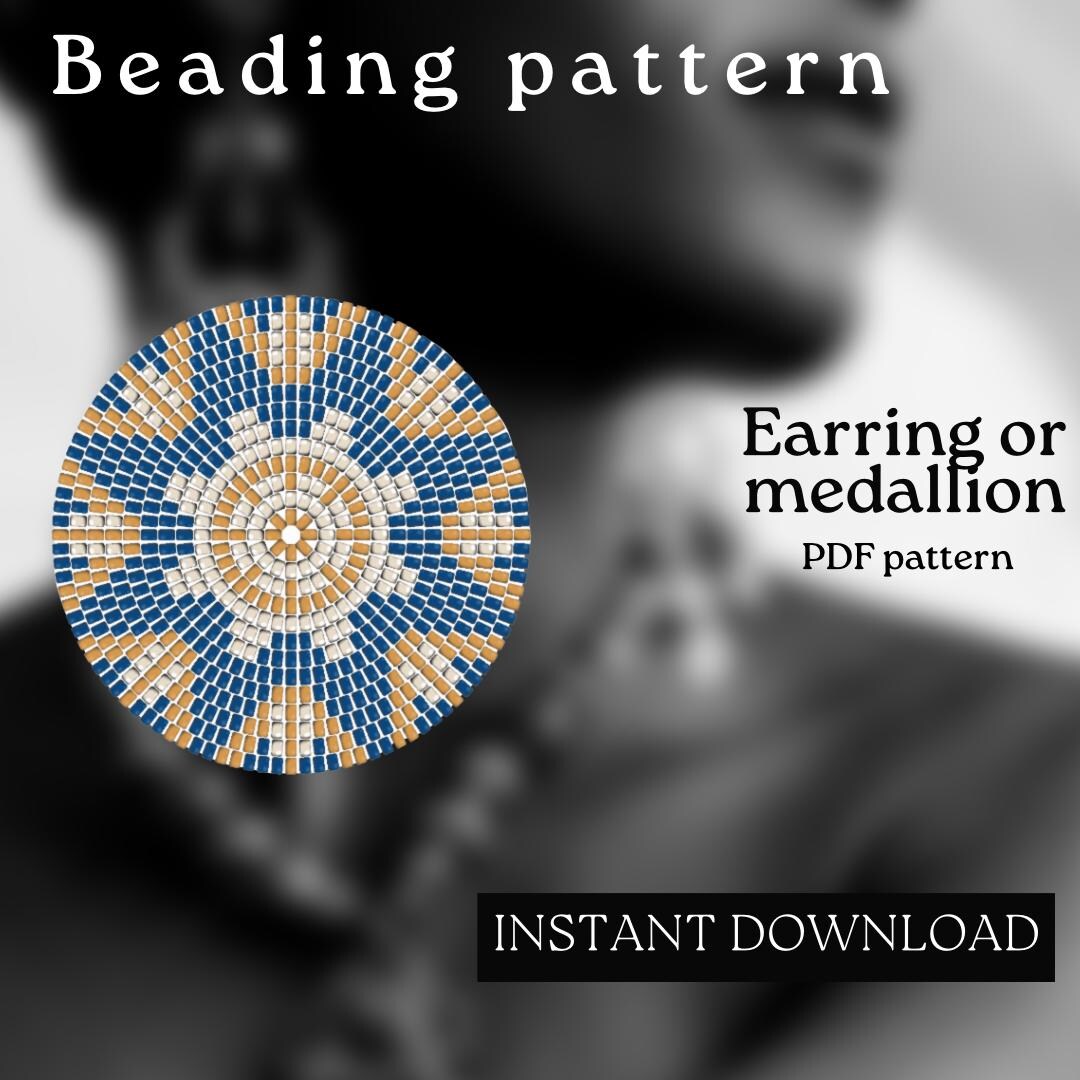 Beading Pattern - Seed Bead Earring Pattern - Circular Square Stitch - Beading Tutorial - PDF ...