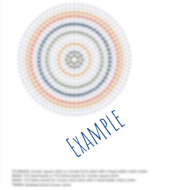 Beading Pattern - Seed Bead Earring Pattern - Circular Square Stitch ...