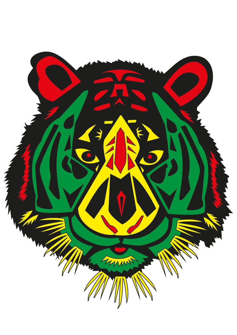 Rasta Tiger Portrait - Etsy