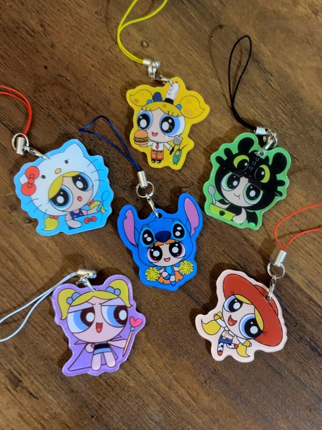 Cute Kawaii Cartoon Girl Phone Charms | Cosplay Mini Character Keychain ...