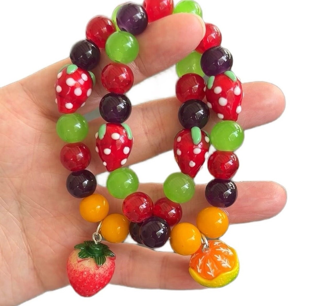Juicy Fruits High Quality Glass Bead Bracelets Friendship Bracelets ...