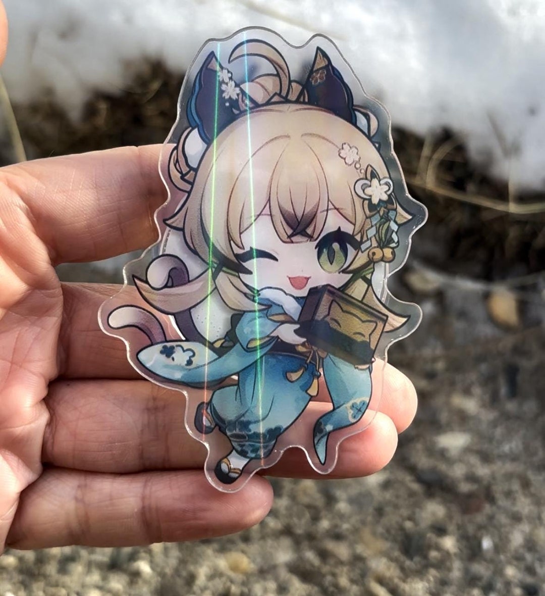 Genshin Impact Holographic Pop Socket Acrylic Kawaii Pop Socket Anime ...