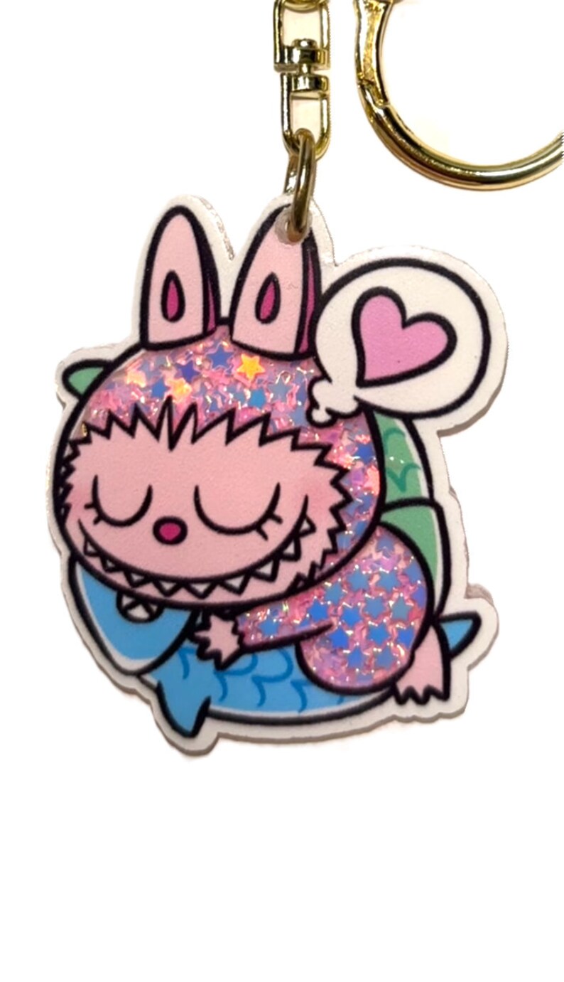 Labubu Keychain Shaker Anime Shaker Anime Keychain Popmart Kawaii Cute ...