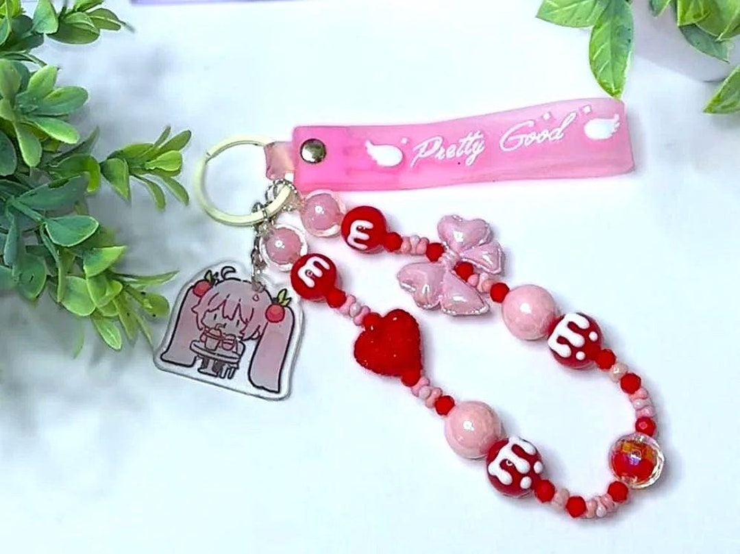 Sakura Hatsune Miku Keychain Kawaii Anime Keychain Phone Charm Backpack ...