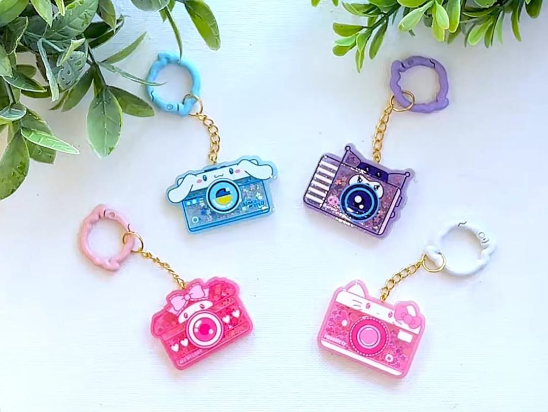 Sanrio Camera Keychain Shaker Anime Shaker Cute Kawaii Anime Keychain ...
