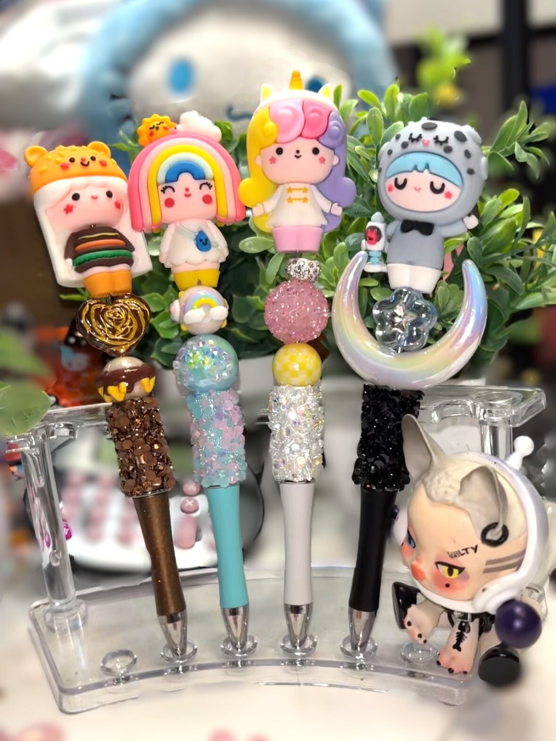 Custom Cute Character Beaded Pens ONE of a KIND Character Pens, Beaded ...