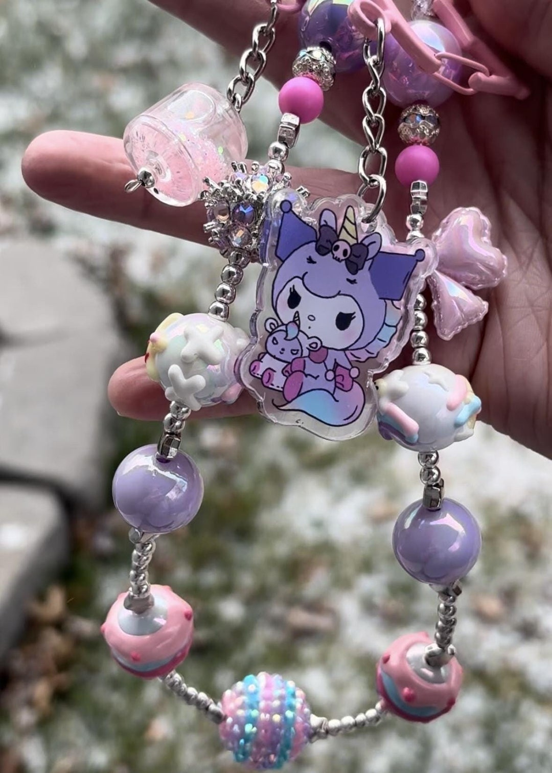 Anime Sanrio Kuromi Kuku Keychain Backpack Keychain Phone Charm One of ...