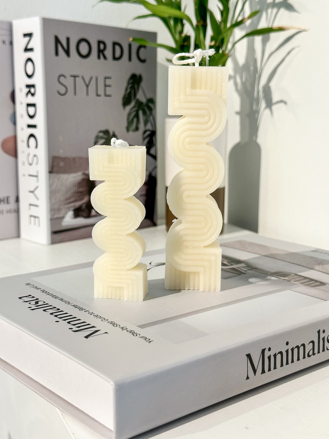 Zig Zag Wave Candles Wave Candles Geometric Candles Modern Candles ...