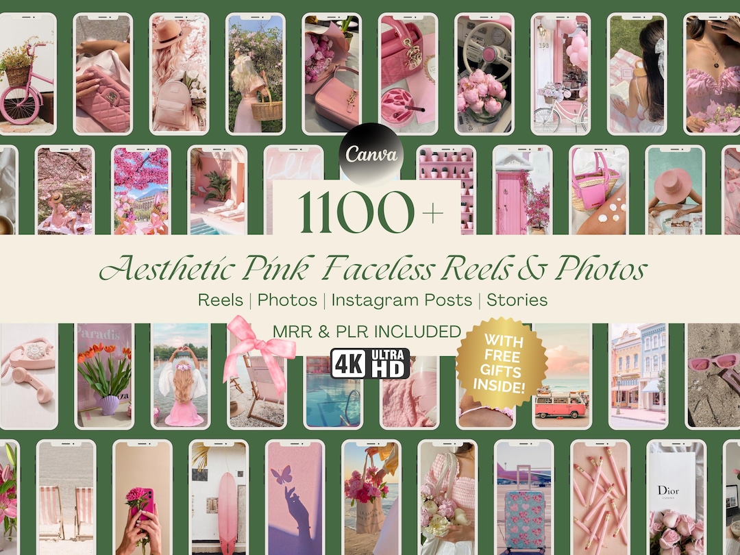 Pink Aesthetic Reels Pink Faceless Bundle Reels Fashion Lifestyle Pink ...