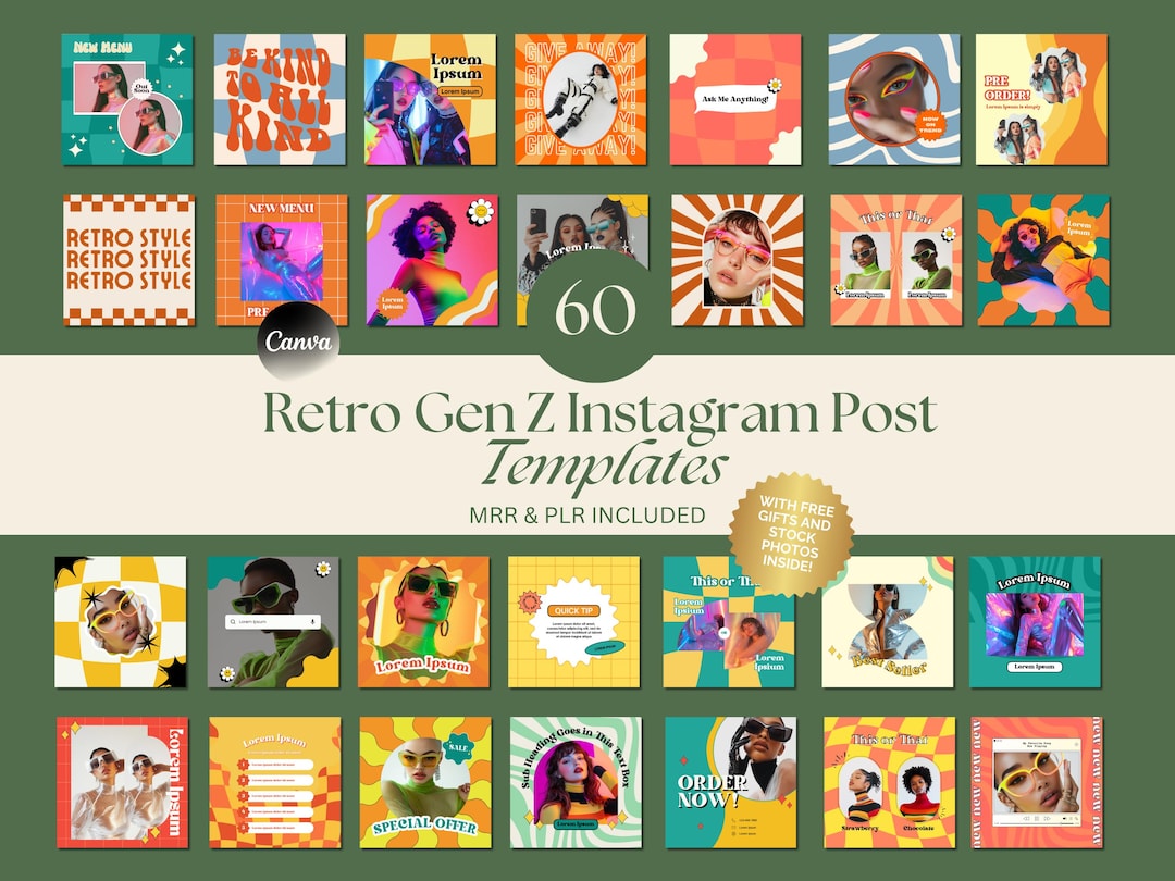 Retro Instagram Templates Gen Z Style Templates Groovy Instagram ...