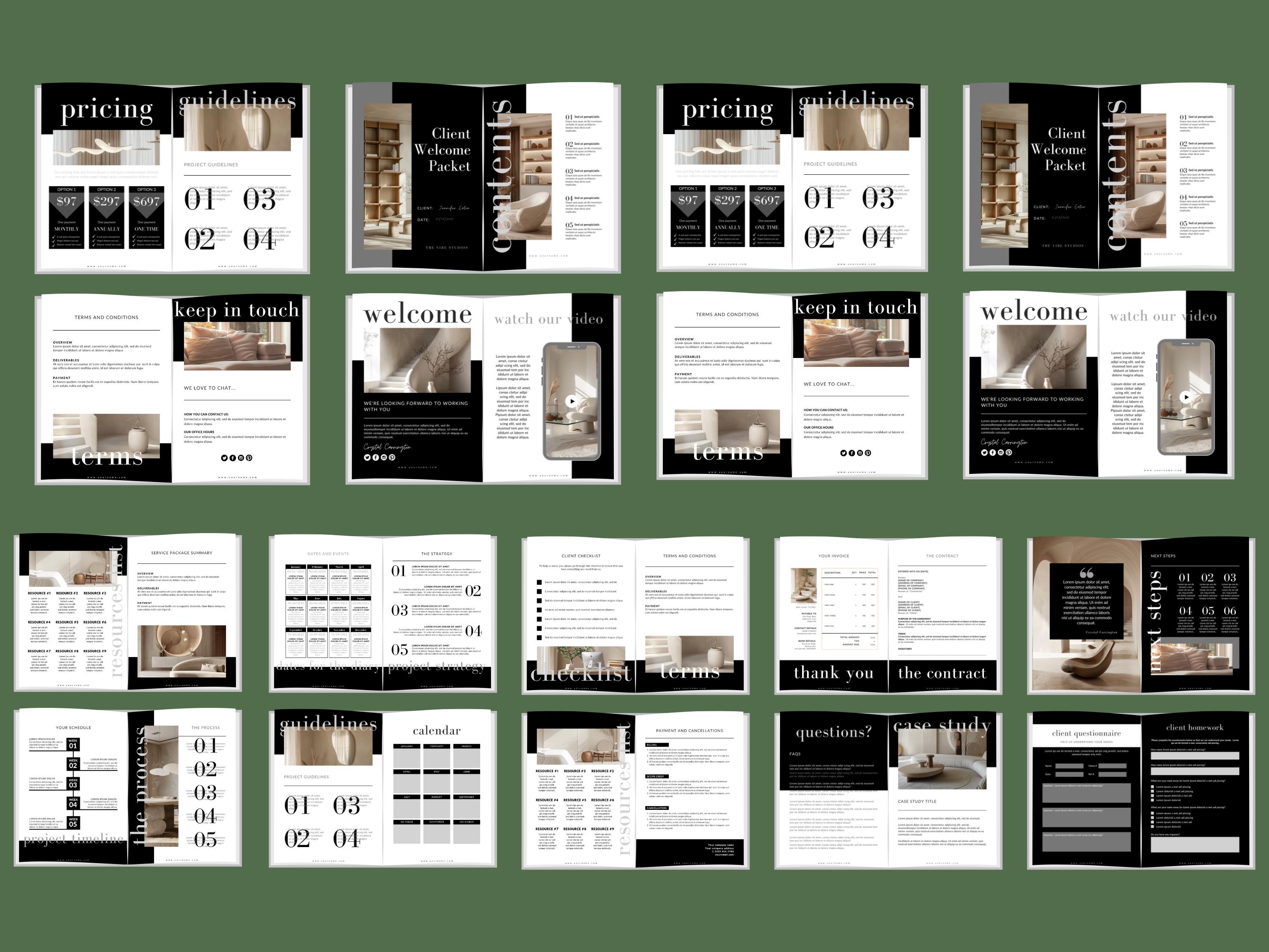 Client Welcome Pack Bundle Template Canva Virtual Assistant Welcome ...