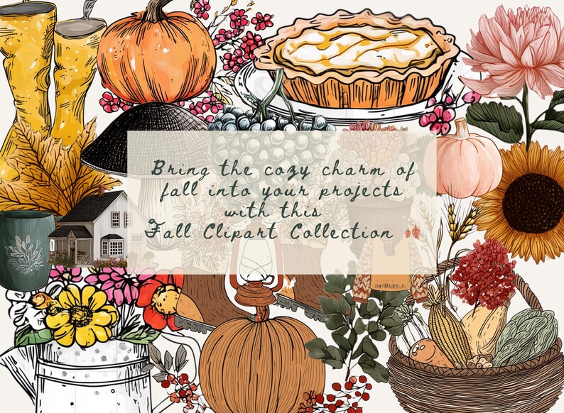 Fall Clipart Bundle MRR PLR Clipart Autumn Bundle Fall Sublimation ...