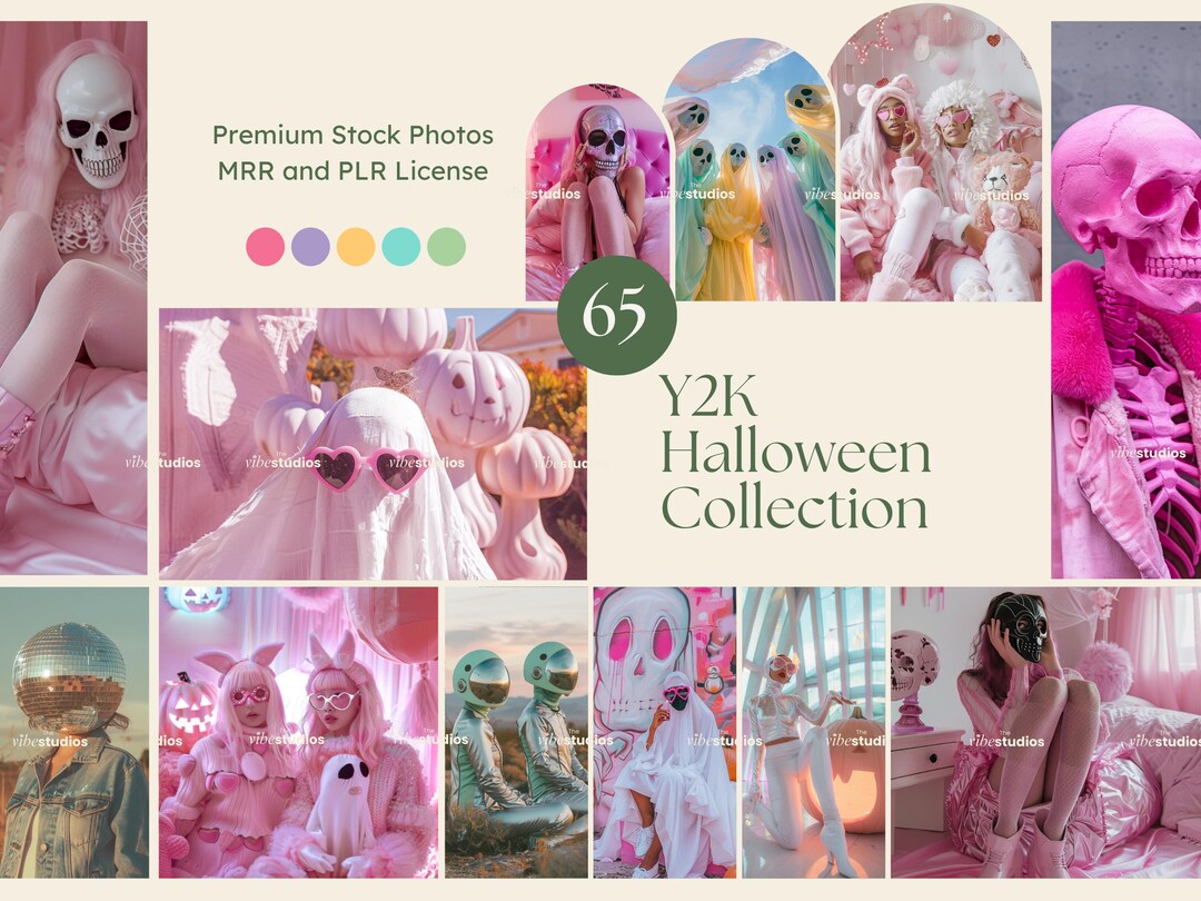 Y2K Photos Halloween Stock Photos Retro Pink Halloween Y2K Aesthetic ...