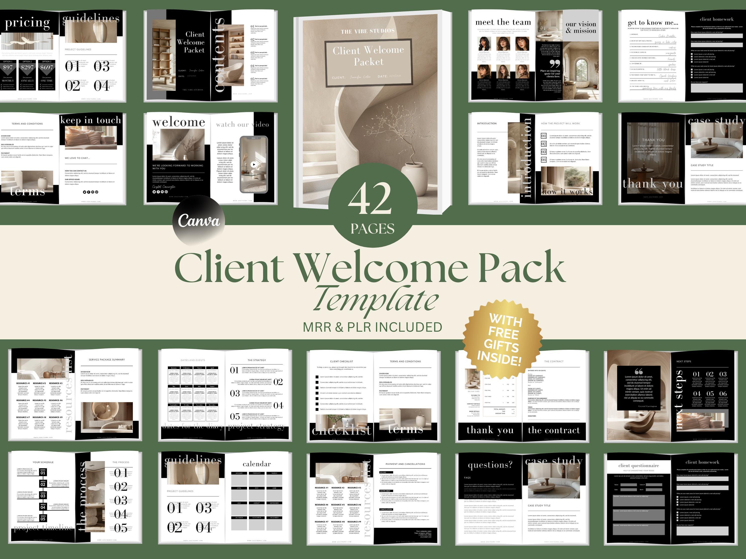 Client Welcome Pack Bundle Template Canva Virtual Assistant Welcome ...