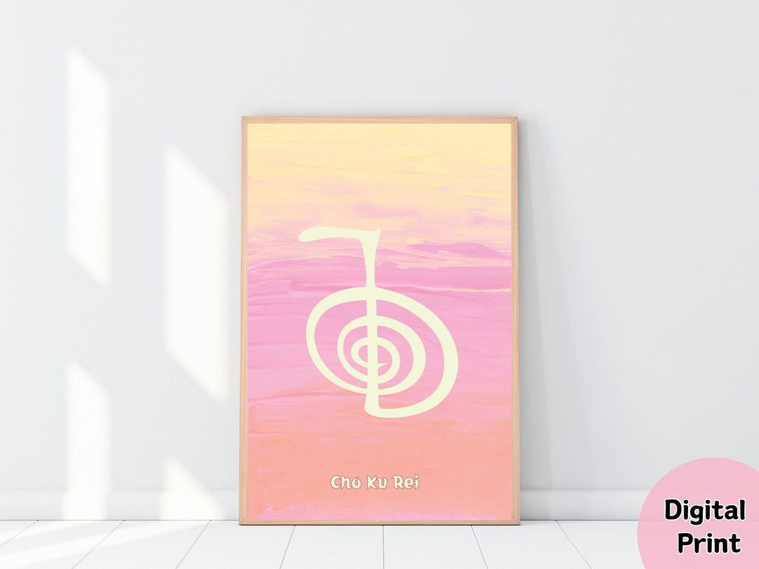 Printable Usui Reiki Cho Ku Rei Power Symbol, Pastel Background Wall ...