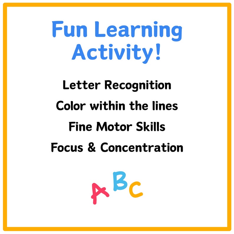 Printable Alphabet Coloring Book, 26 Cute Pages, Homeschool ABC ...