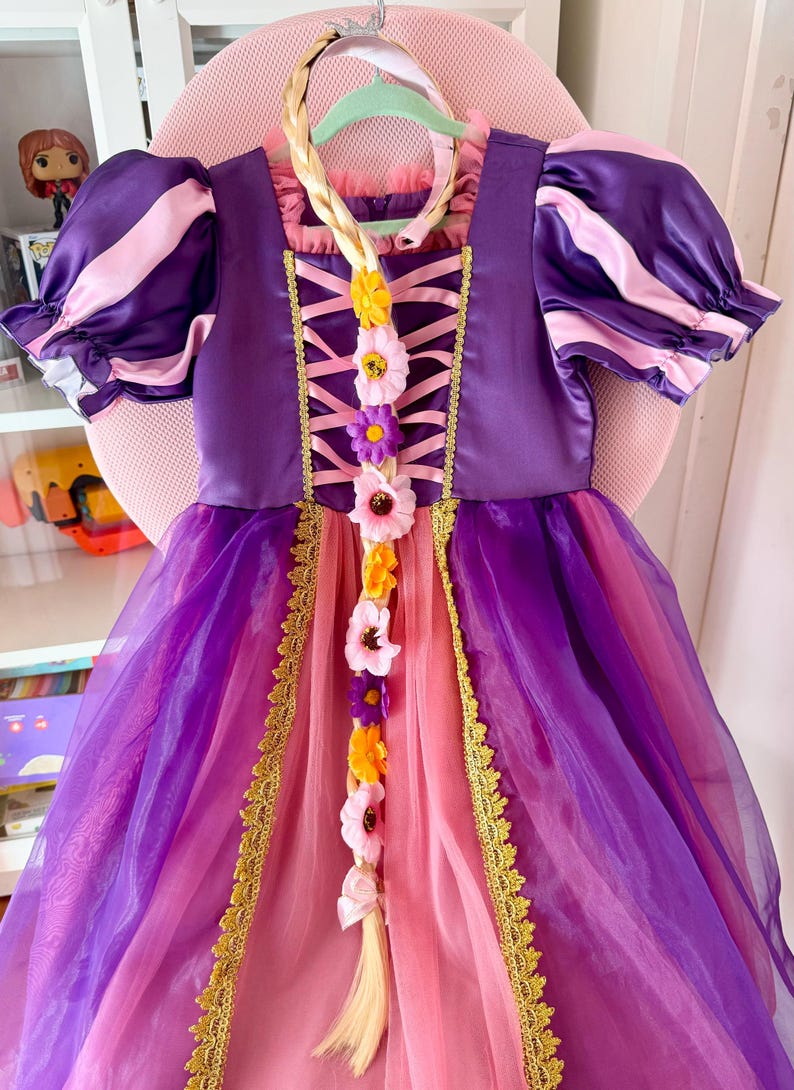 Toddler Girl Rapunzel Dress, Child Princess Costume, Purple Birthday ...
