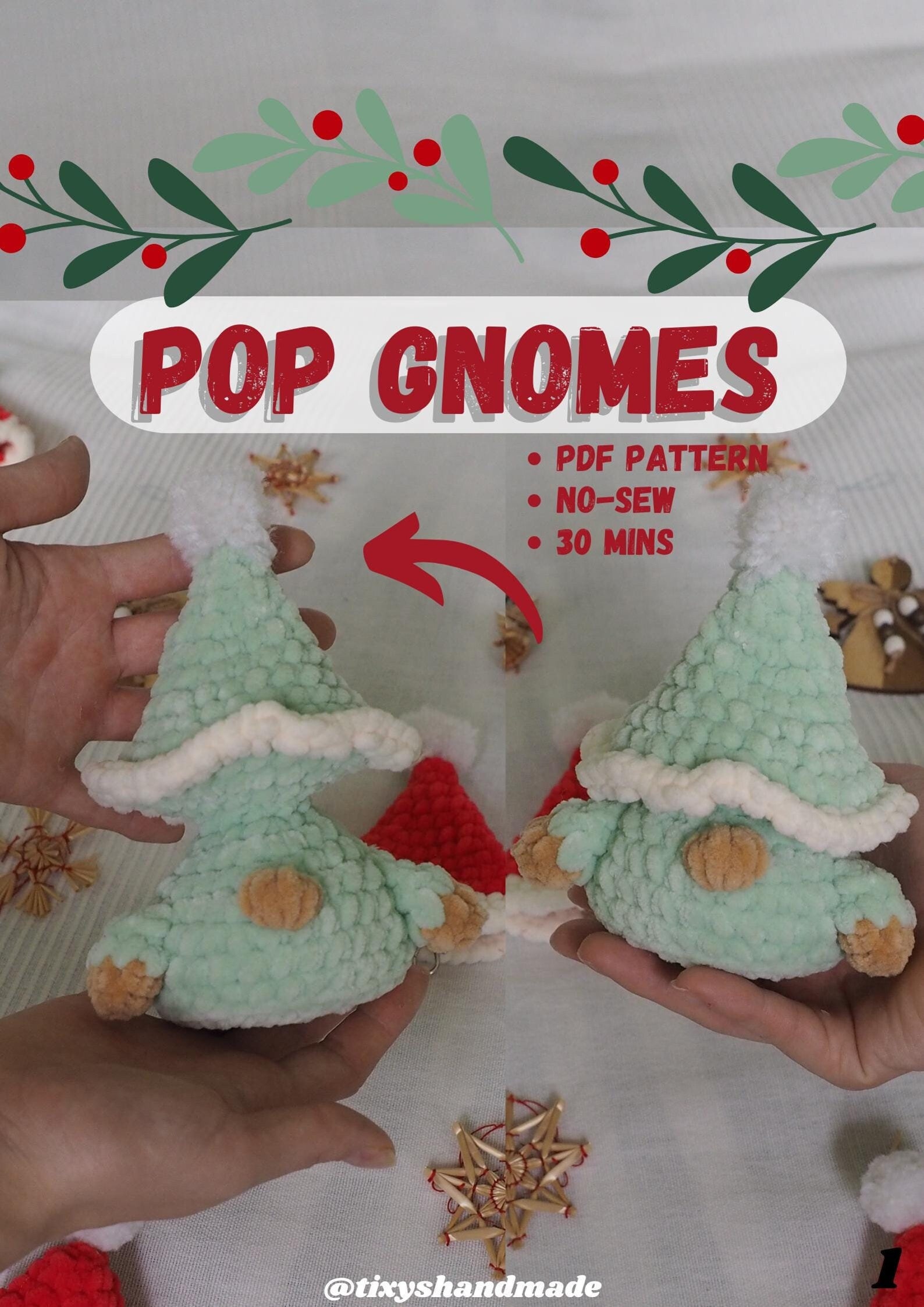 Pop Gnomes No-sew Crochet PDF Pattern PDF Download Amigurumi Crochet ...