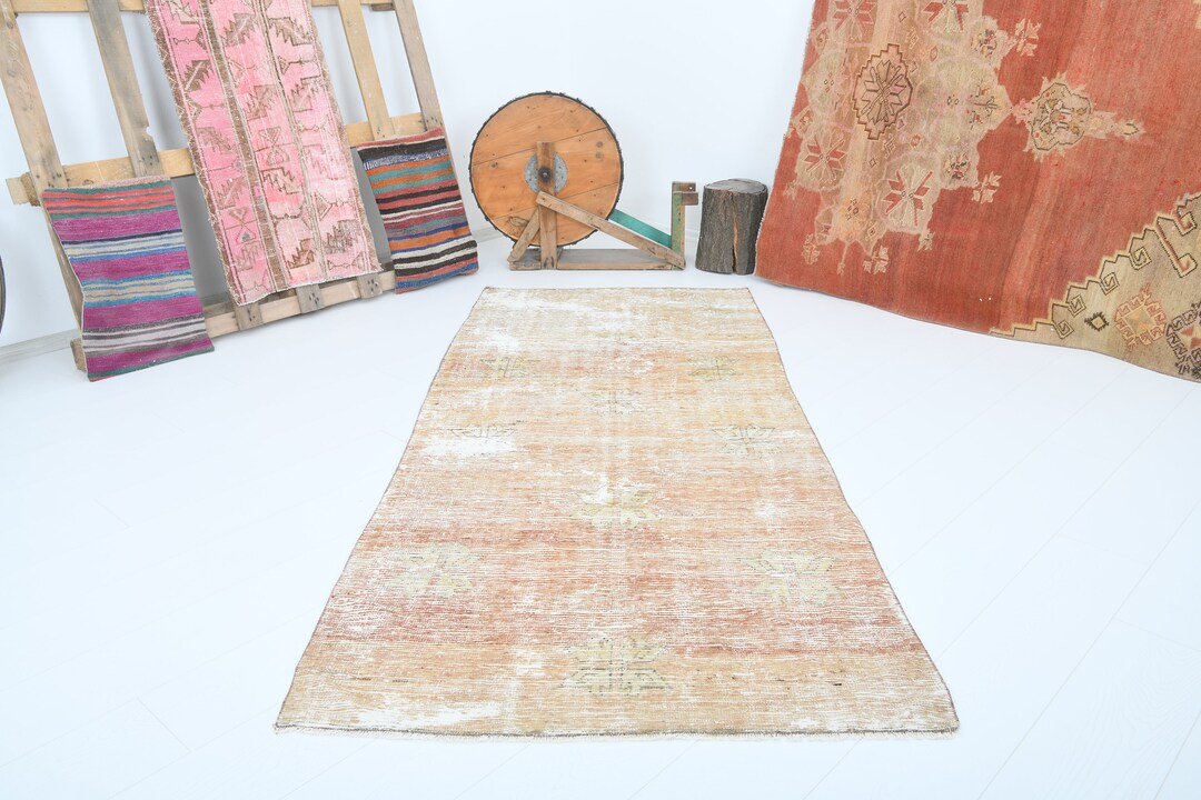 4x8 Turkish Rug,oushak Rug,neutral Vintage Rug,turkish Area Rug,wool ...