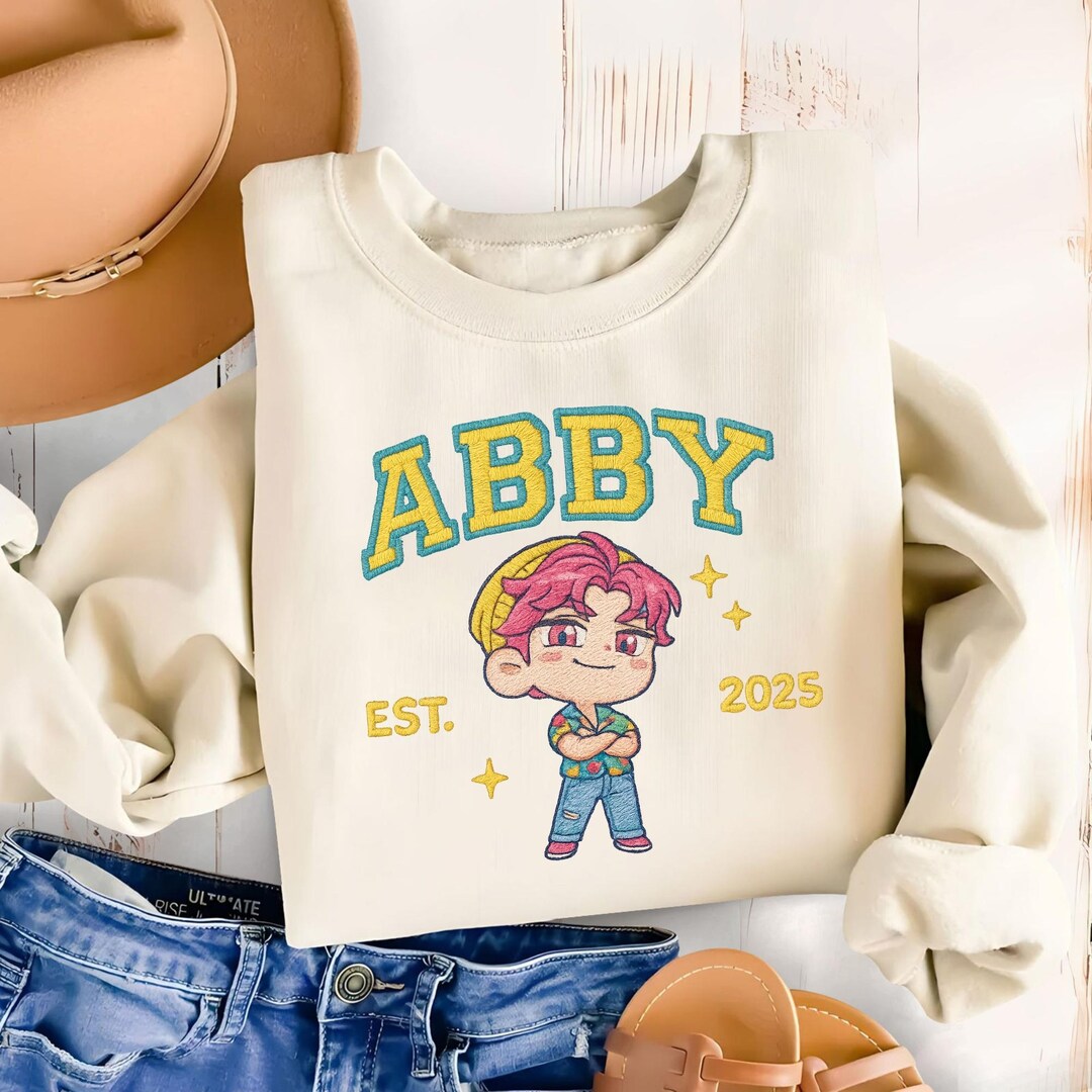 Abby Saja Boys Embroidery Sweatshirt, Kpop Demon Hunters Merch, Huntrix ...