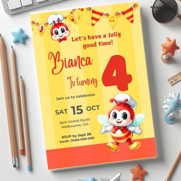 Jollibee Invitation - Etsy
