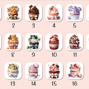 Watercolor Cupcake Clipart Bundle, Cup Cake Image, Desserts, Watercolor ...