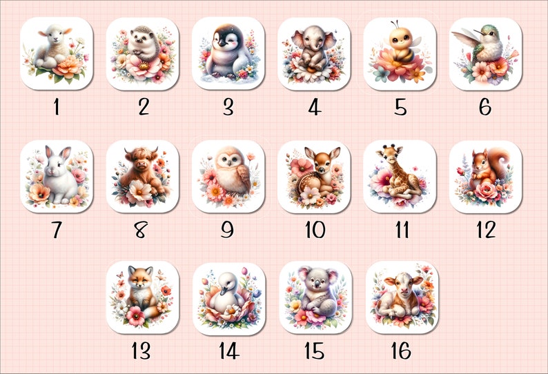 Watercolor Animal Clipart Bundle, Cute Animal Images, Animal PNG ...