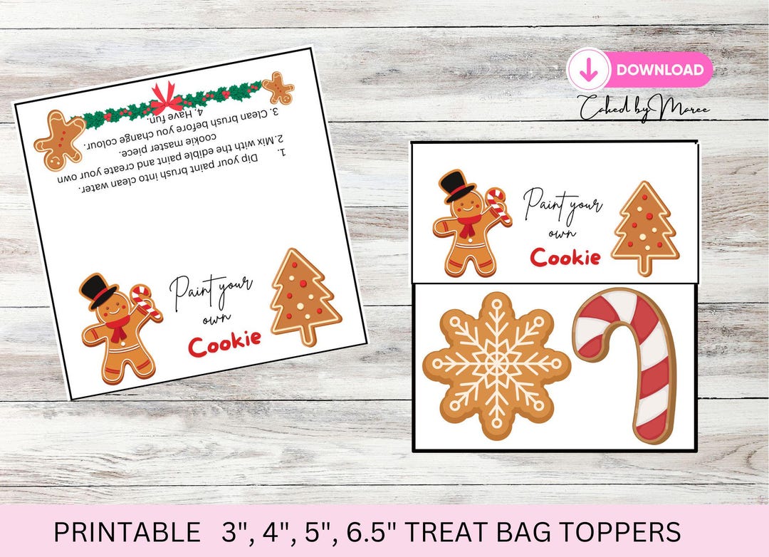 Printable Christmas Bag Toppers Cookie Treats DIY Classroom Printable ...