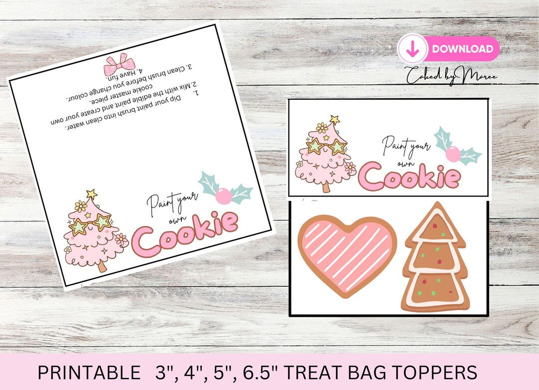 Printable Pink Christmas Bag Toppers DIY Treat Bag Classroom Party ...