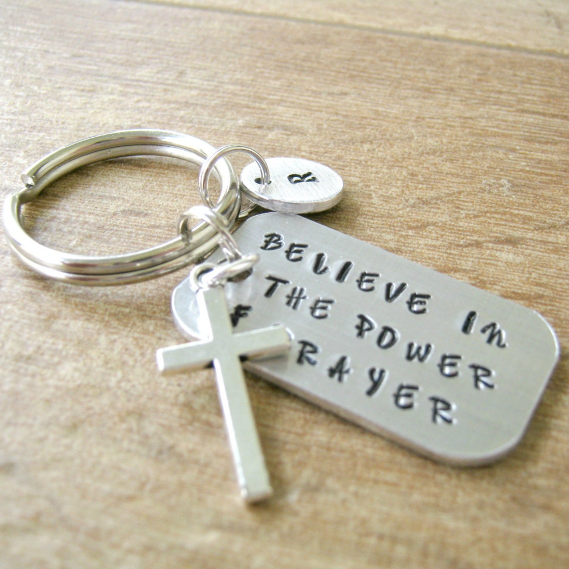 Personalized Prayer Keychain Believe in the Power of Prayer | Etsy