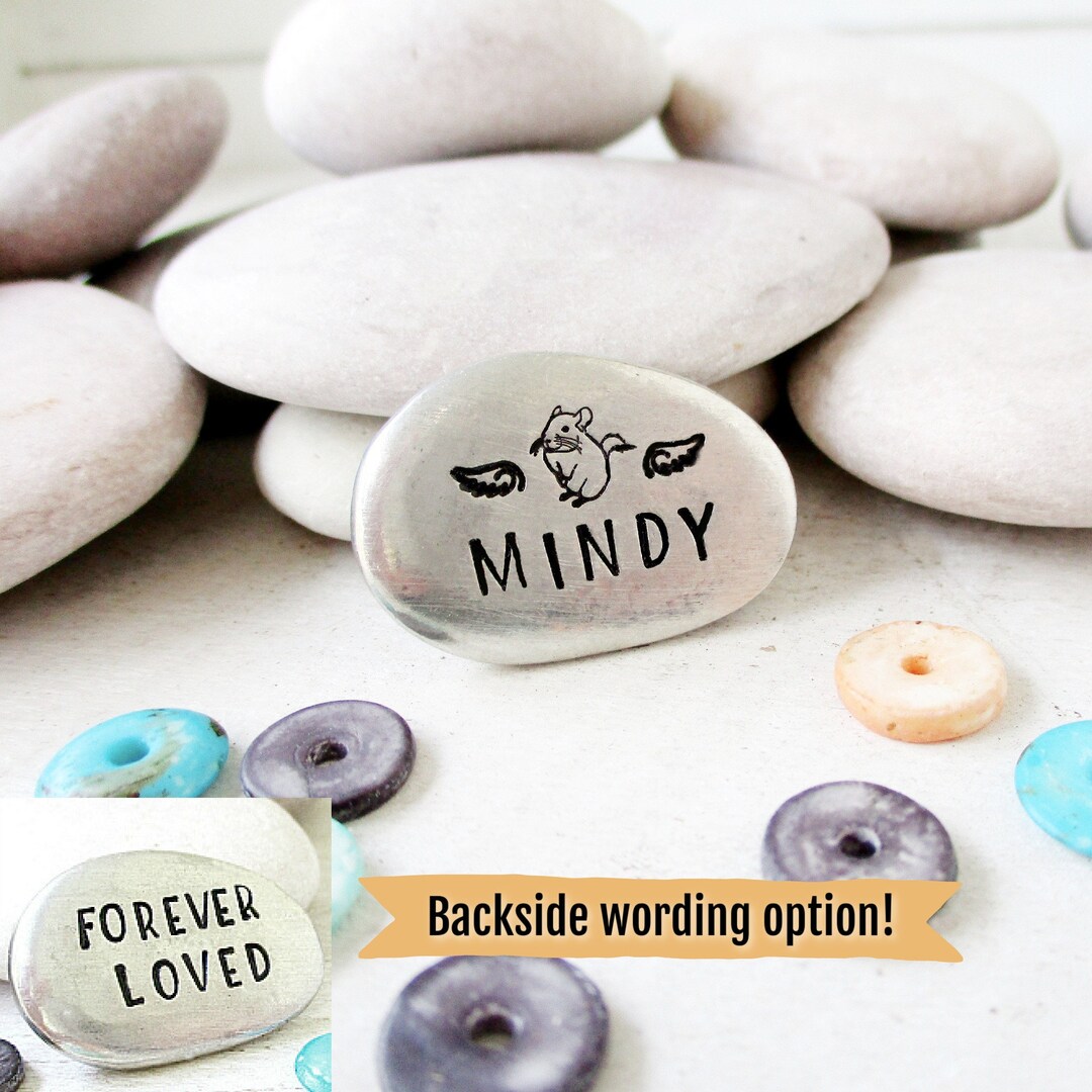 Personalized Chinchilla Memorial Stone, Pet Chinchilla With Angel Wings ...
