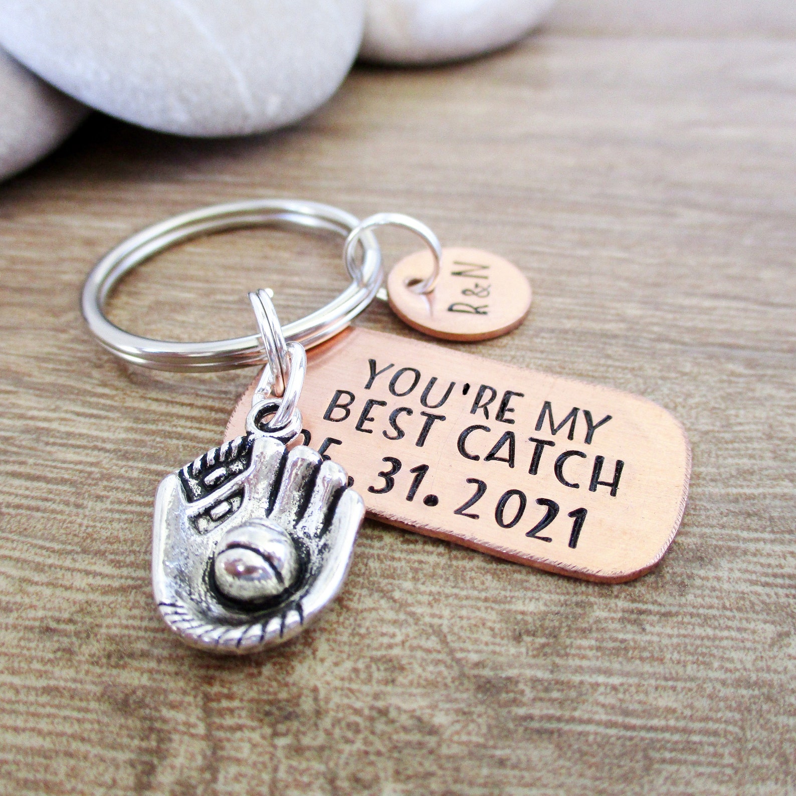 Couples Baseball Keychain Baseball Anniversary Gift - Etsy
