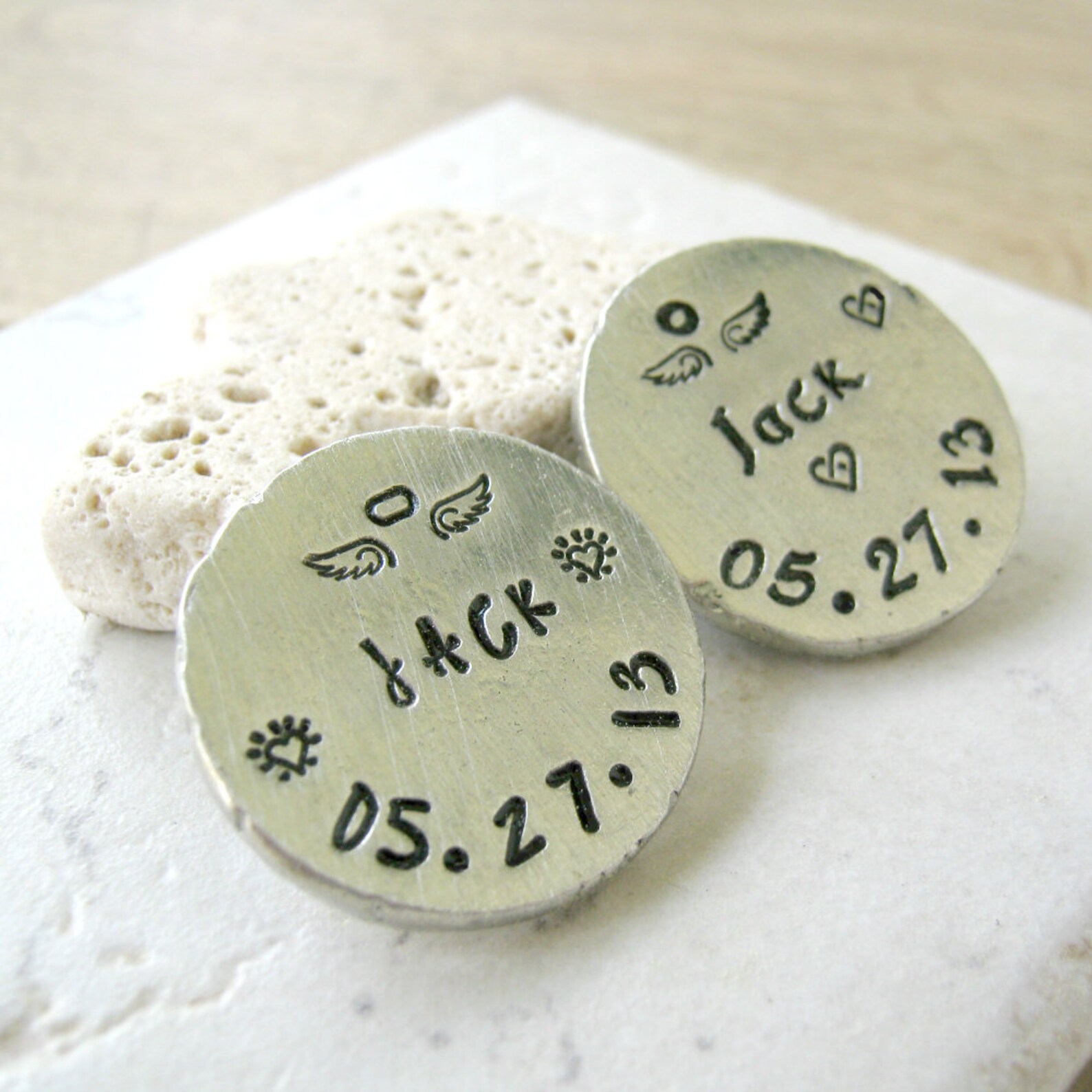 Set of 2 Personalized Memorial Tokens Mommy of an Angel - Etsy
