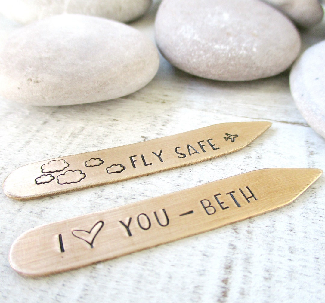 Pilot Gift, Fly Safe Collar Stays, Personalized Pilot Gifts, I Love You ...