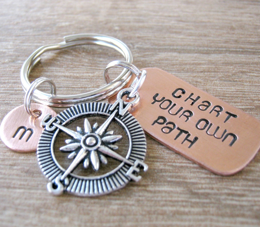 COMPASS Keychain, Ready to Ship, Chart Your Own Path, Explorer Keychain ...