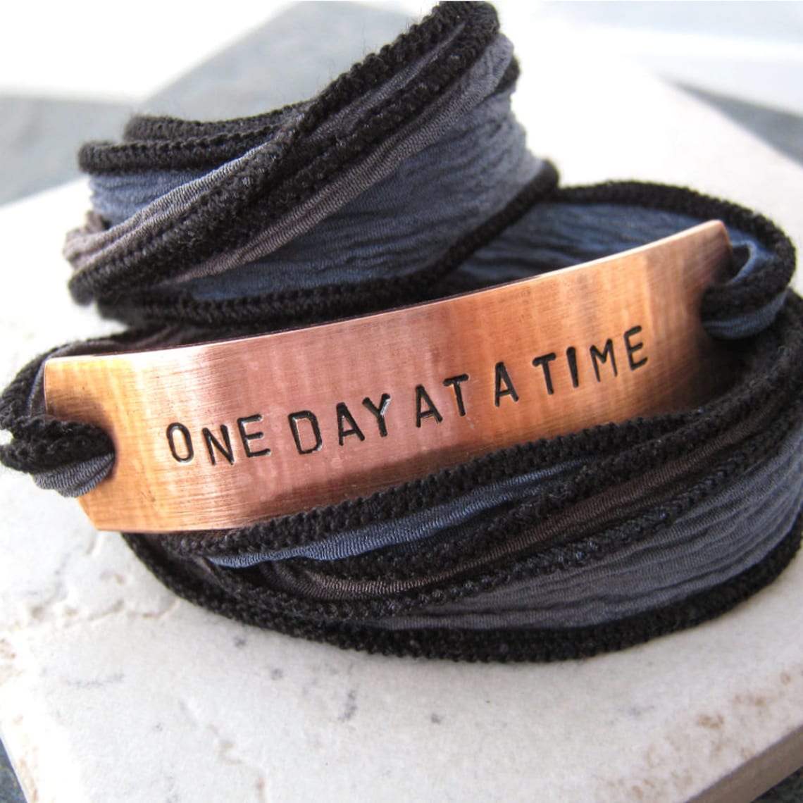 One Day at A Time Bracelet, Sobriety Bracelet, Reocvery Bracelet, Silk ...