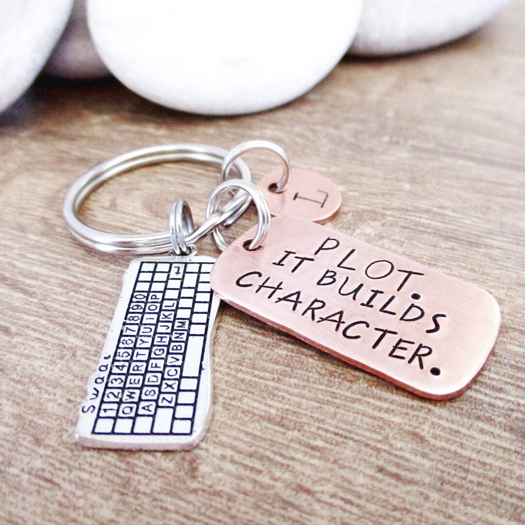 Personalized NOVELIST Keychain, Plot It Builds Character, Author ...
