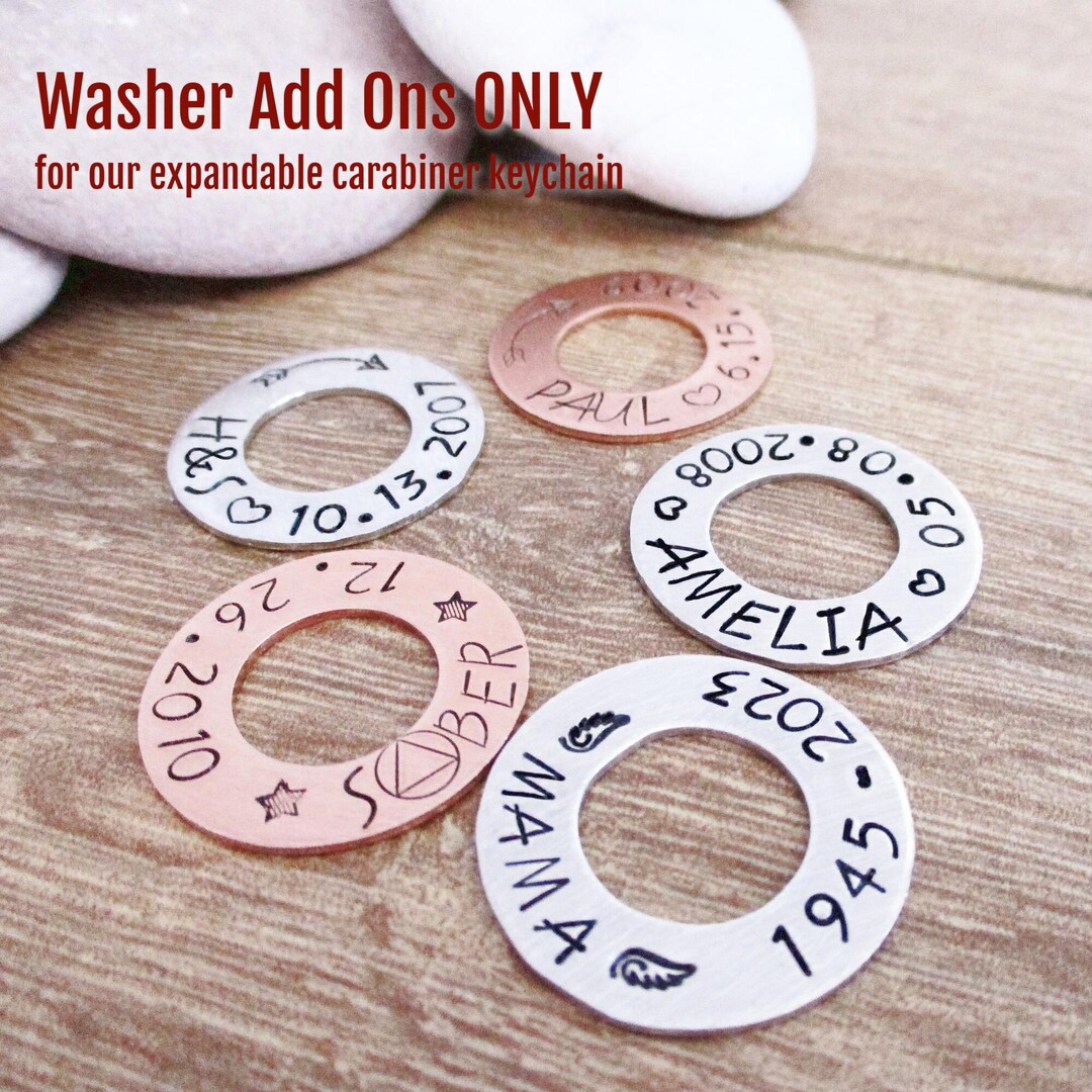 Additional Washers for Expandable Family Carabiner Keychain, Includes ...
