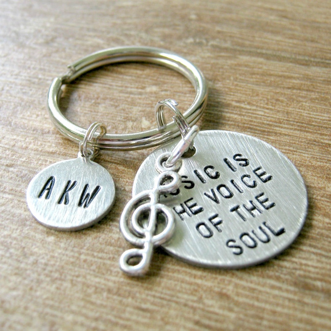 Personalized Music Keychain, Music is the Voice of the Soul, Music ...