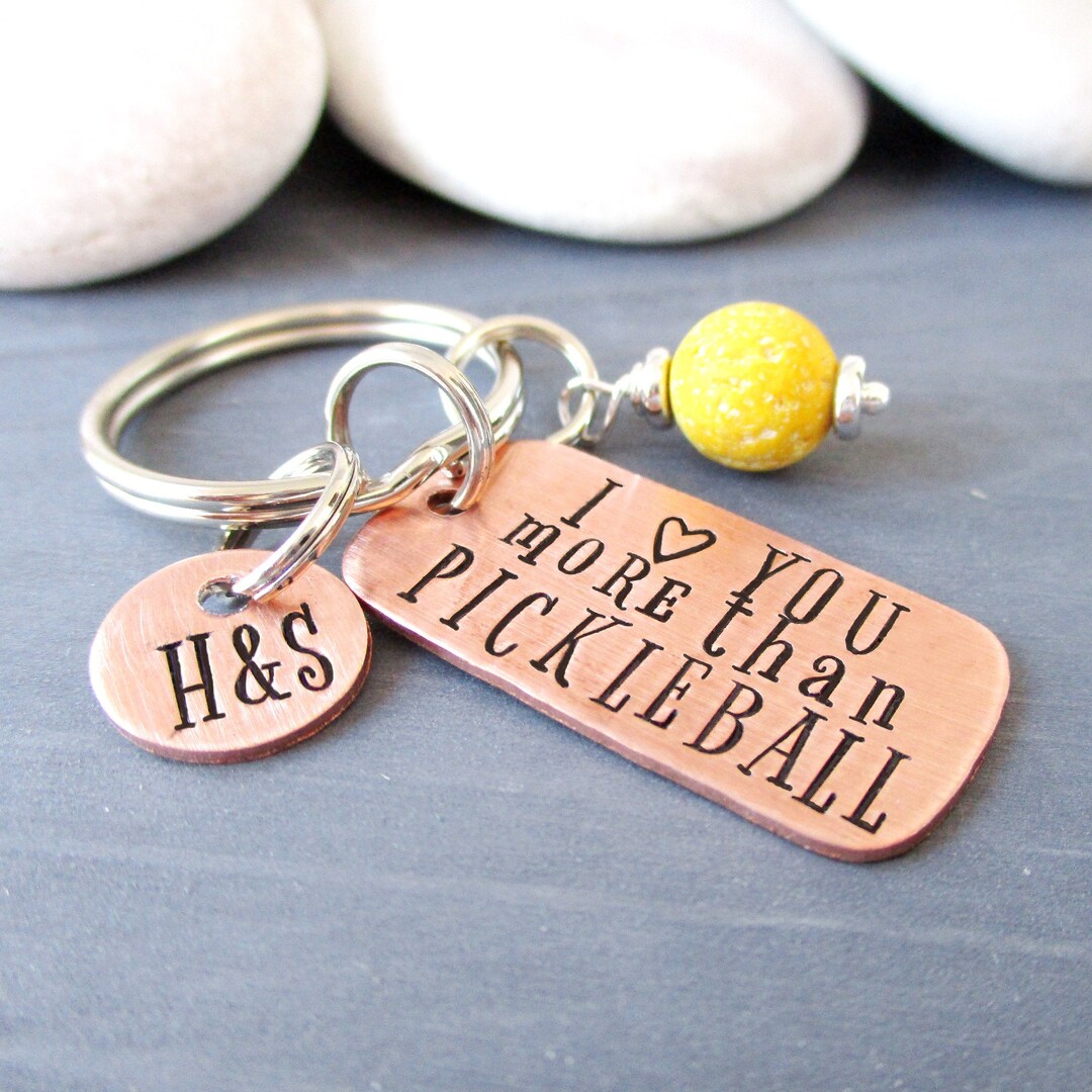 Personalized Pickleball Couples Keychain, I Love You More Than ...