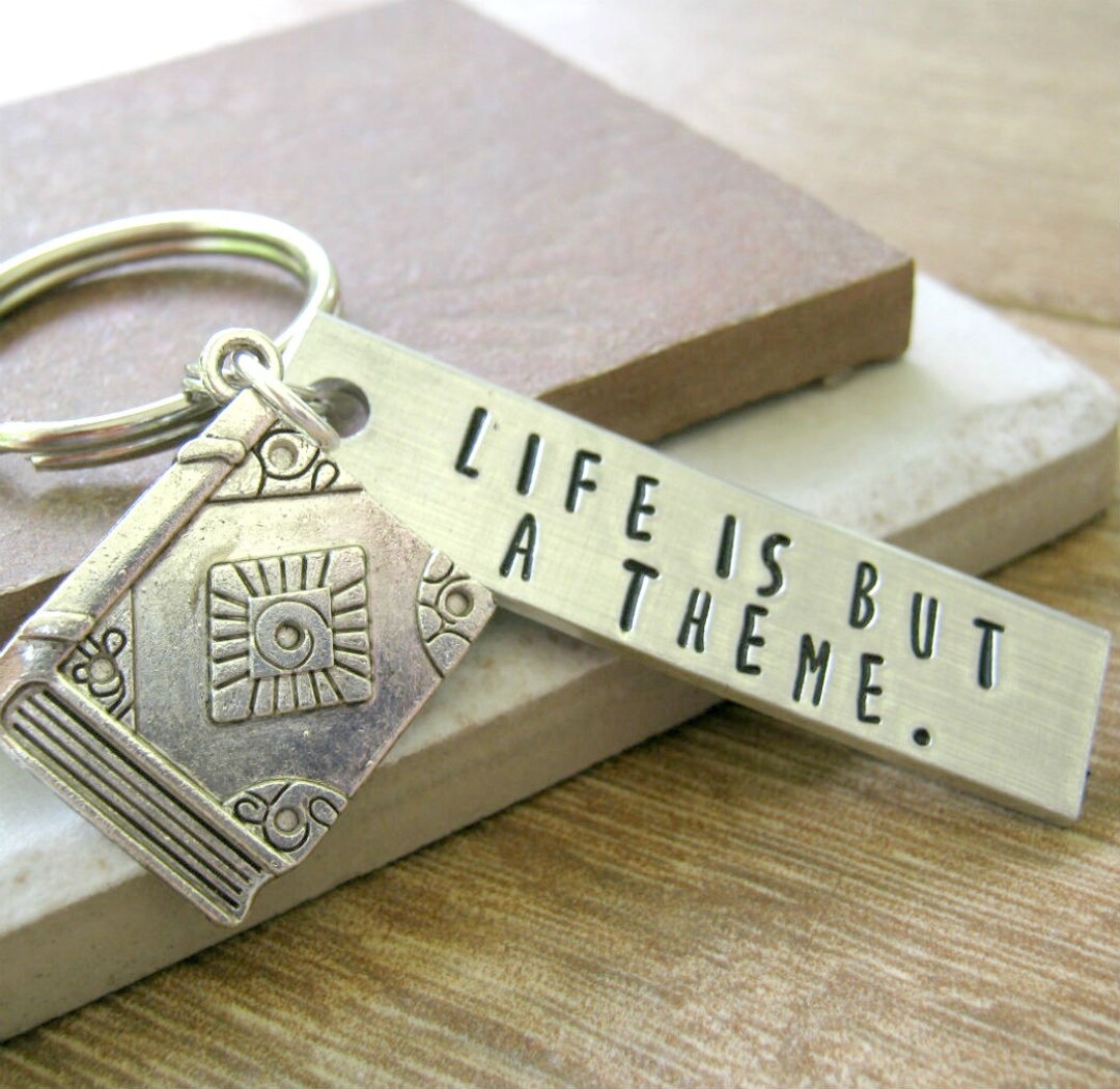 Writing Keychain, Reading Keychain, Life is but A Theme With Book Charm ...