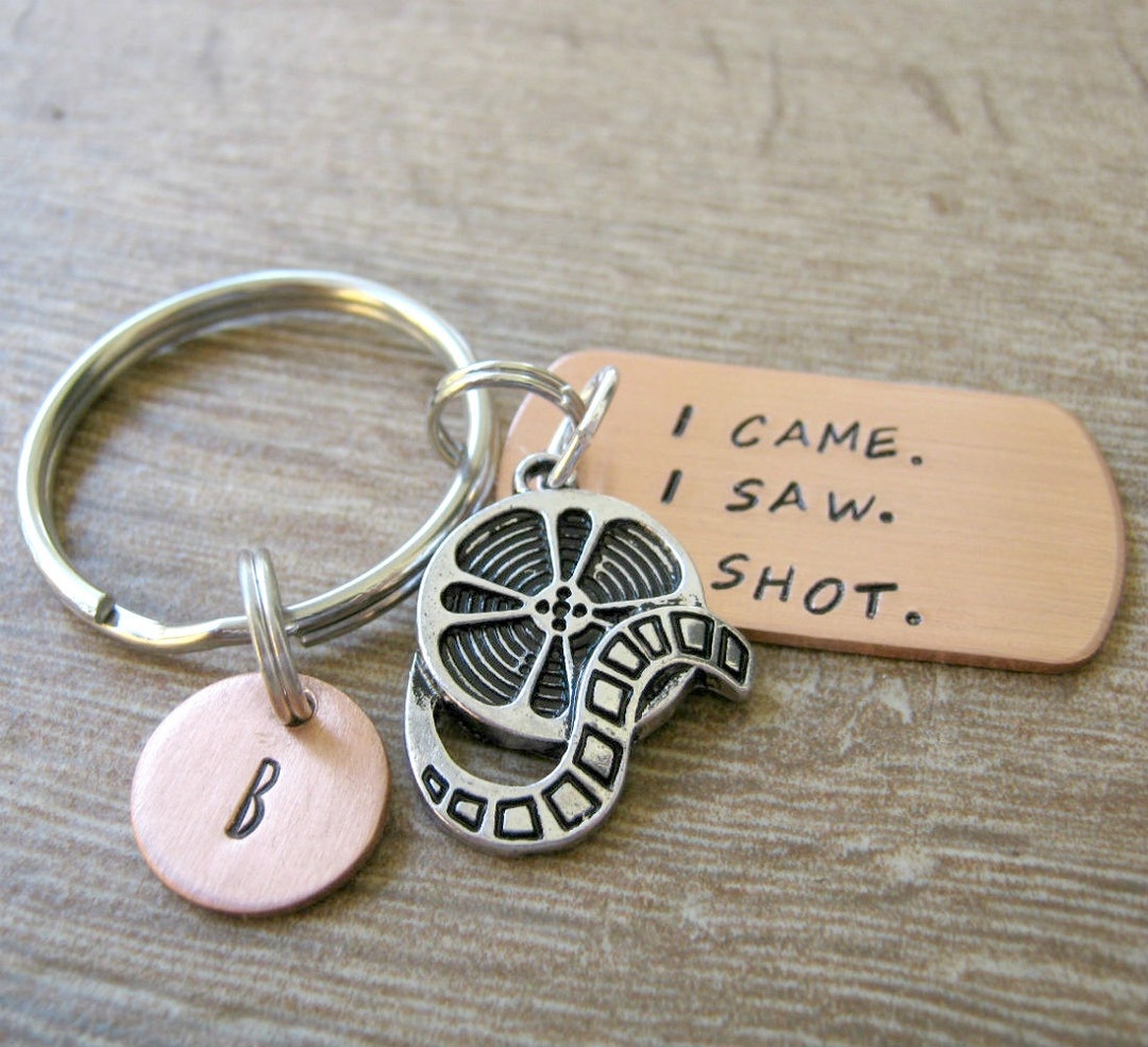 Filmmaker Keychain With FILM REEL Charm, I Came. I Saw. I Shot ...
