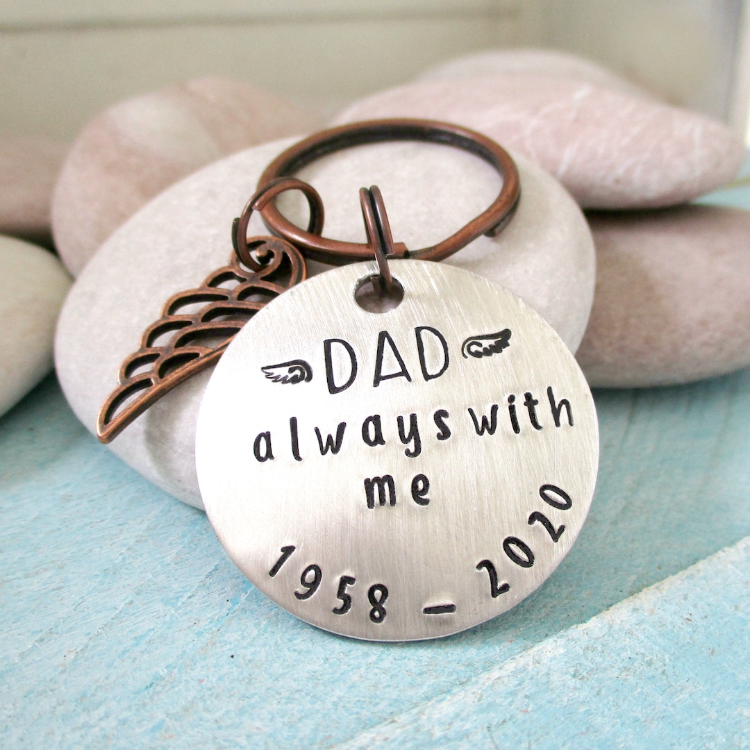 Dad Memorial Keychain, Always With Me, Years Lived, Charm Choice of ...