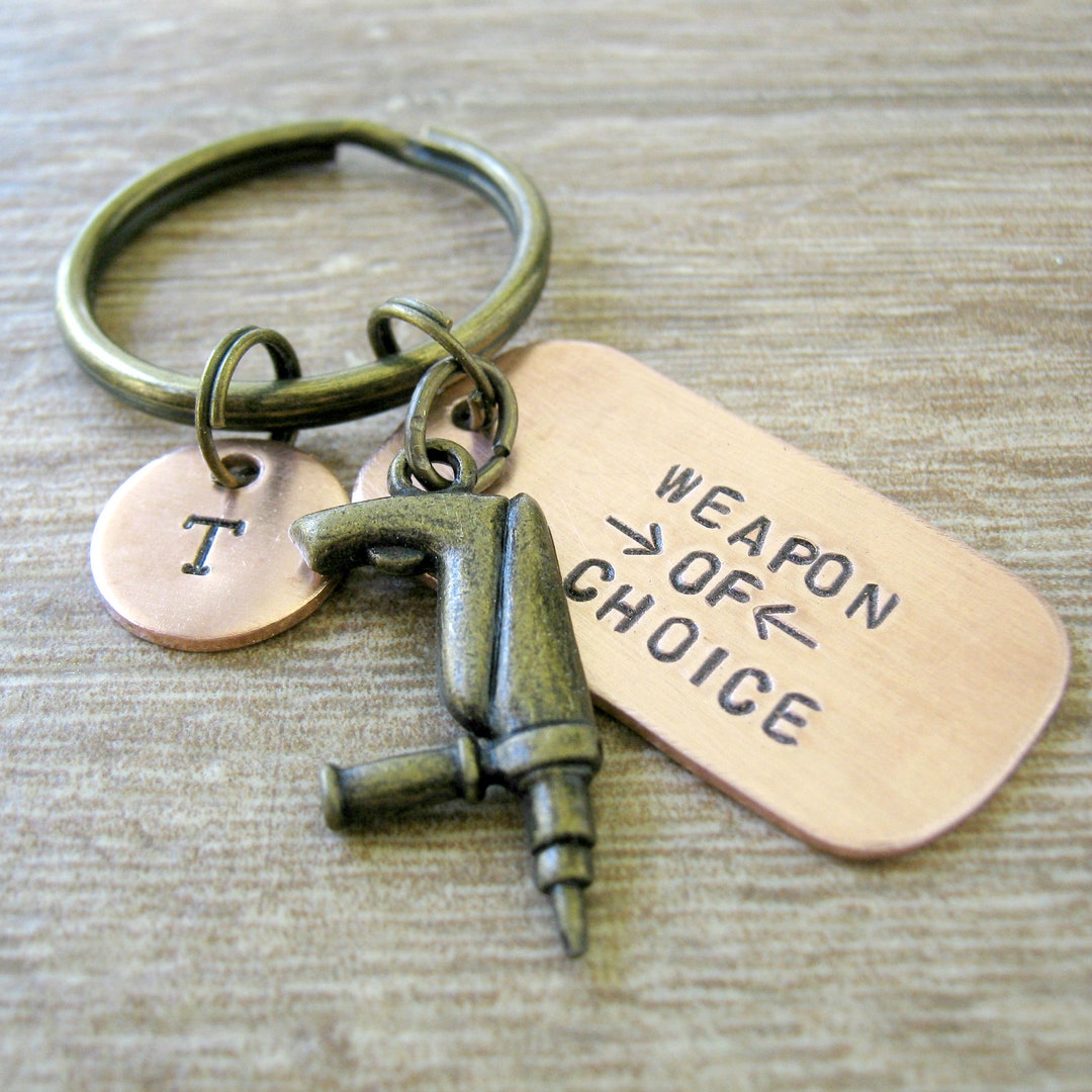 Personalized DRILL Keychain, Weapon of Choice, Tool Keychain, Optional ...